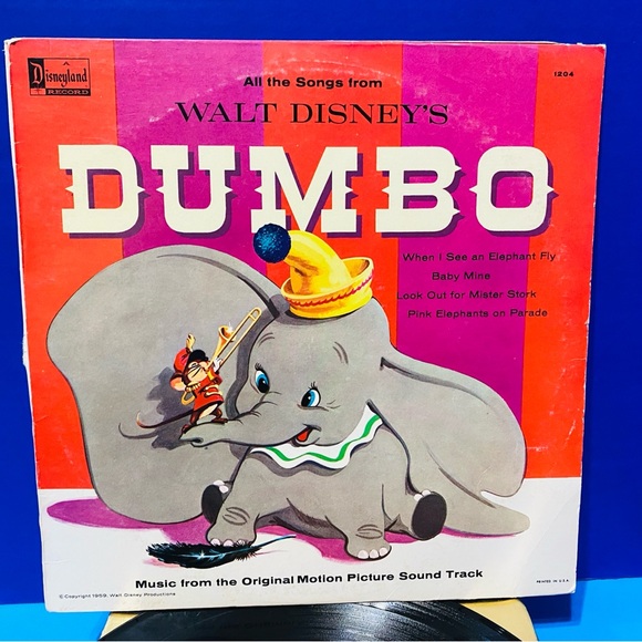 Disney | Media | Walt Disneys Dumbo 959 Disneyland Vinyl Record Music ...